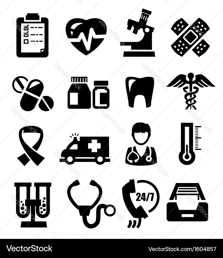 Medical Icon Set Royalty Free Vector Image - VectorStock