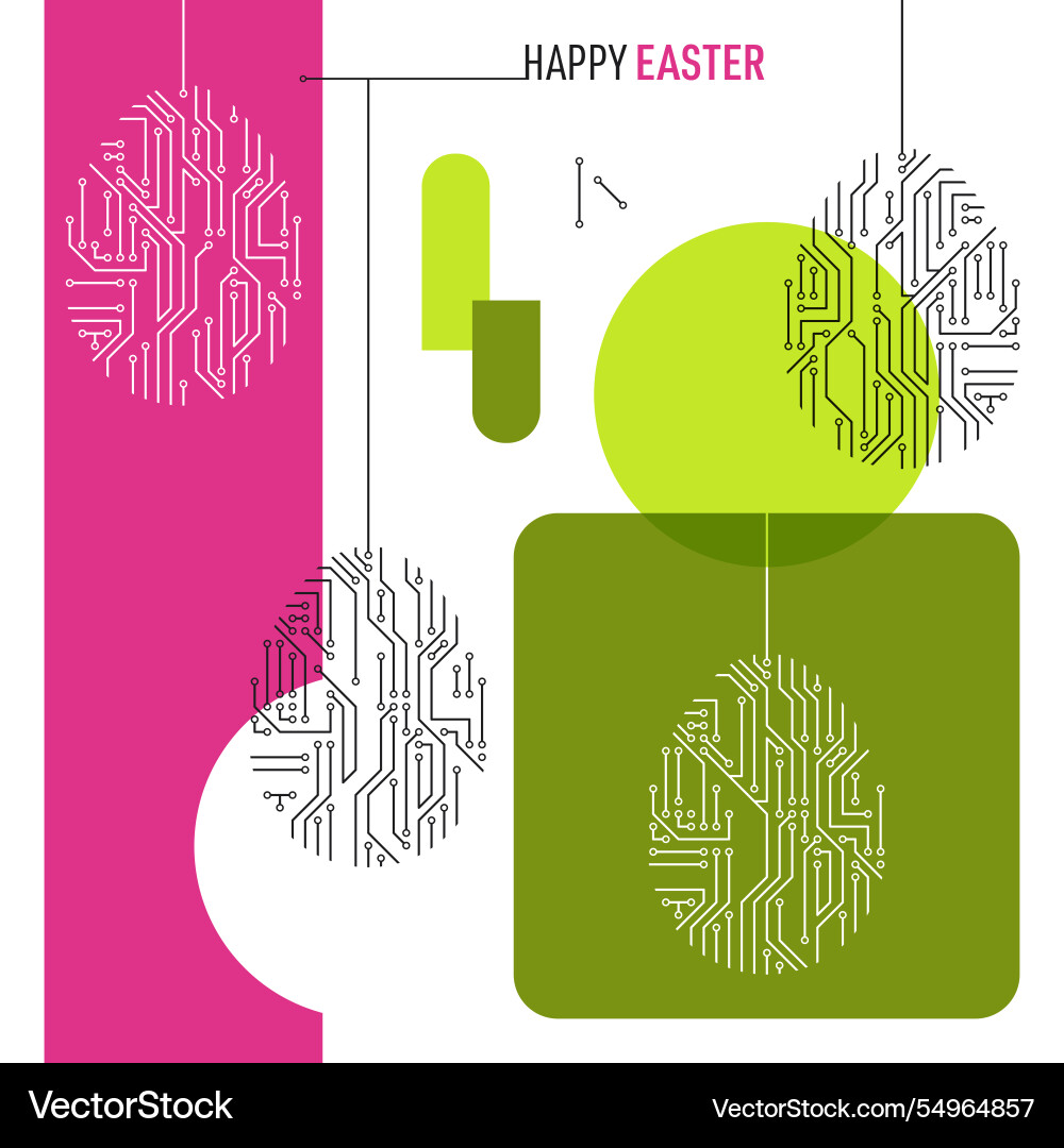 Modern happy easter web banner cover Royalty Free Vector