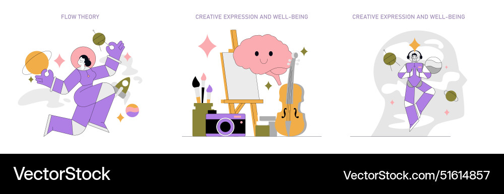 Positive psychology flat Royalty Free Vector Image