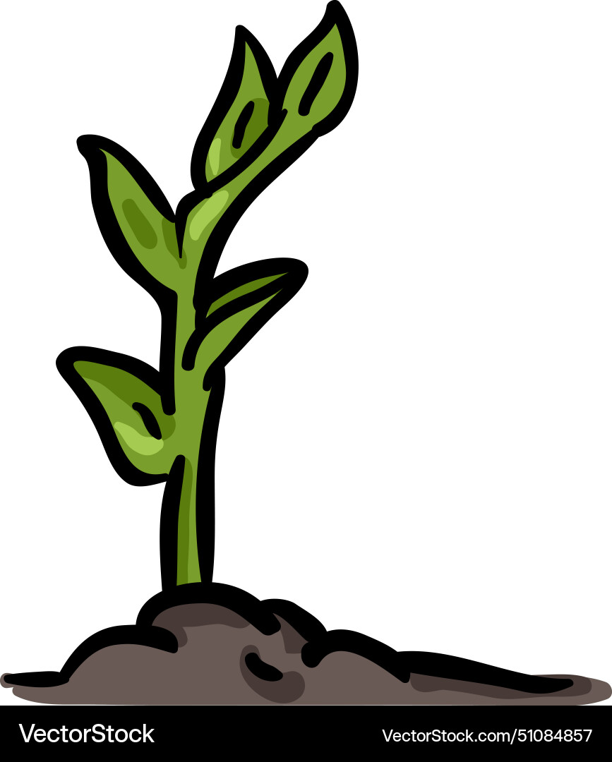 Sprout - hand drawn doodle icon Royalty Free Vector Image
