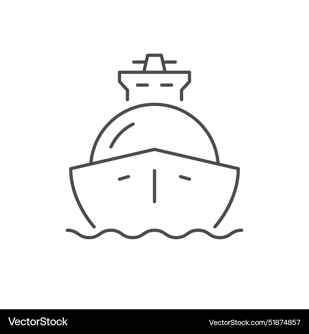 Tanker ship line outline icon Royalty Free Vector Image