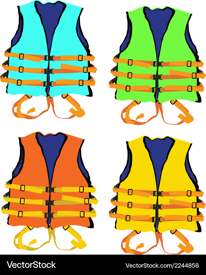 Colorful life jacket Royalty Free Vector Image