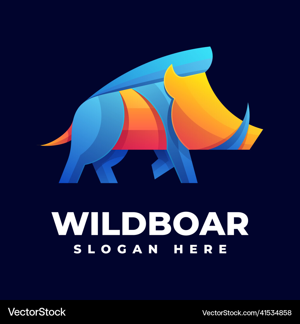 Colorful Wild Boar Logo Royalty Free Vector Image