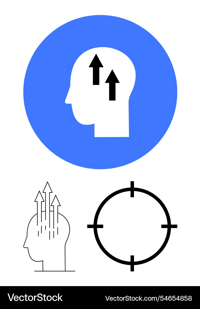 Conceptual visualizations of cognitive growth Vector Image
