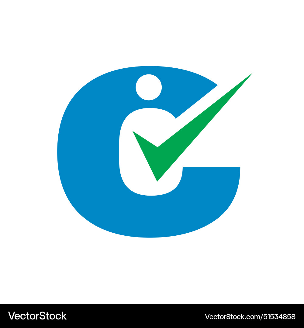 Custom check mark v yes true good logo symbol Vector Image