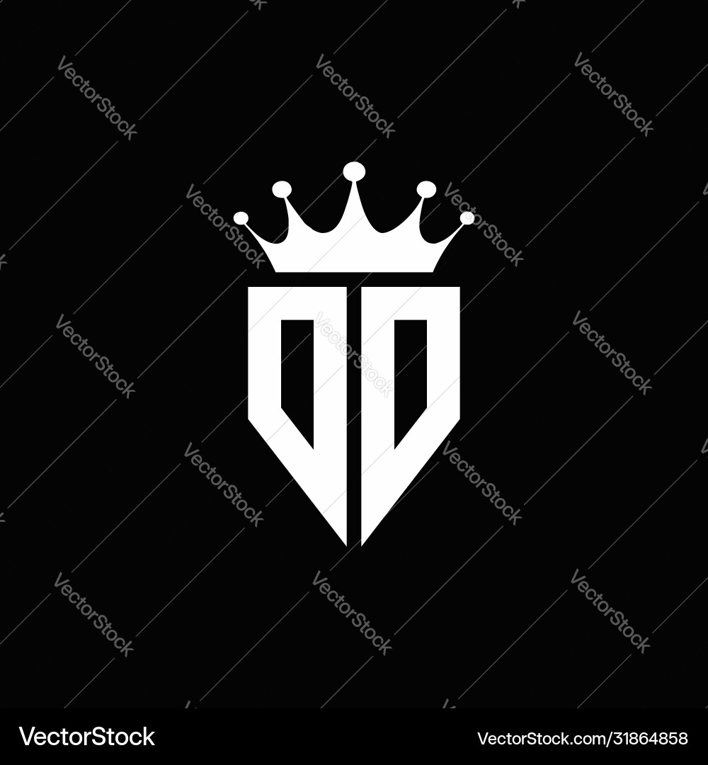 Dd logo monogram emblem style with crown shape Vector Image