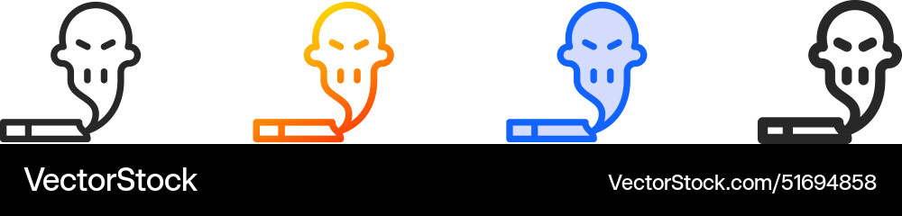 Death iconthin linear gradient blue stroke Vector Image