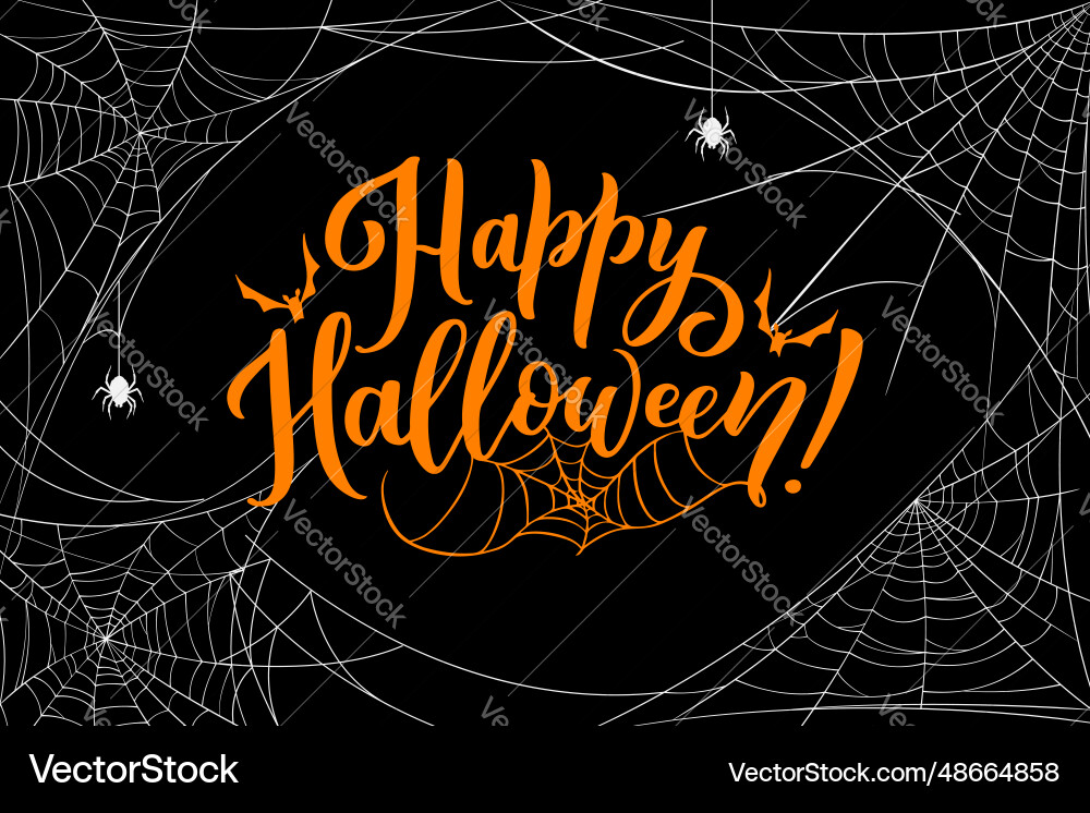 Halloween cobweb with spiders spooky design Vector Image