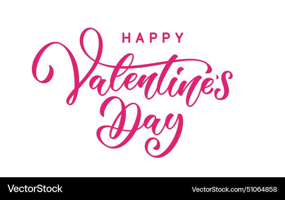 Happy valentines day hand lettering Royalty Free Vector