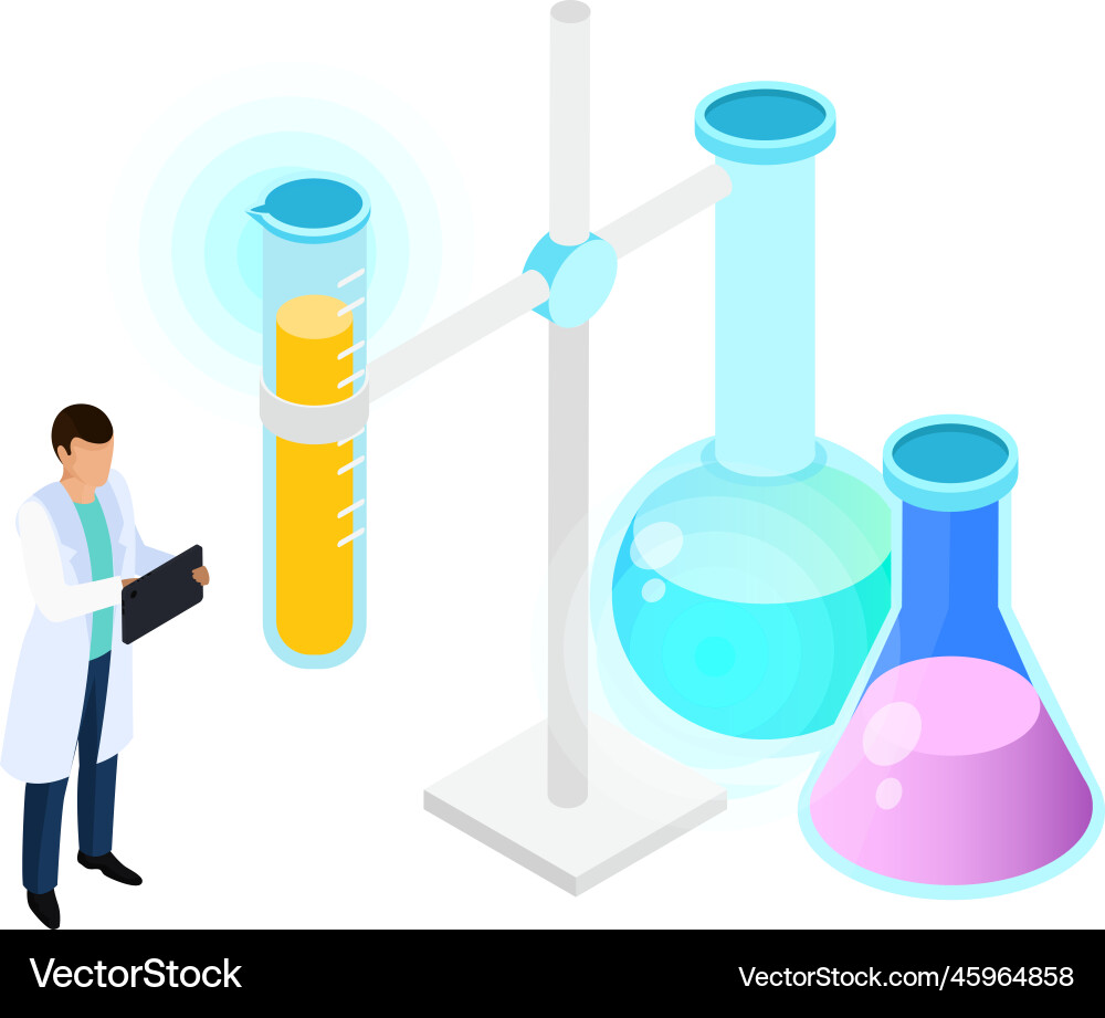 Lab tubes vaccines composition Royalty Free Vector Image