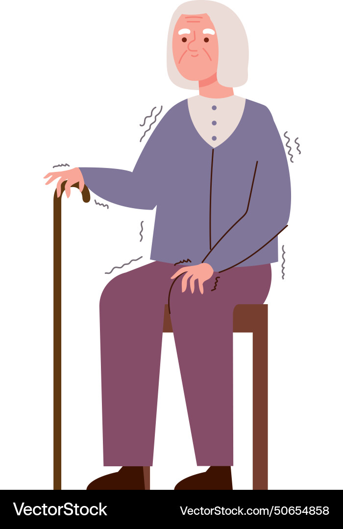 Parkinson tremor disease Royalty Free Vector Image