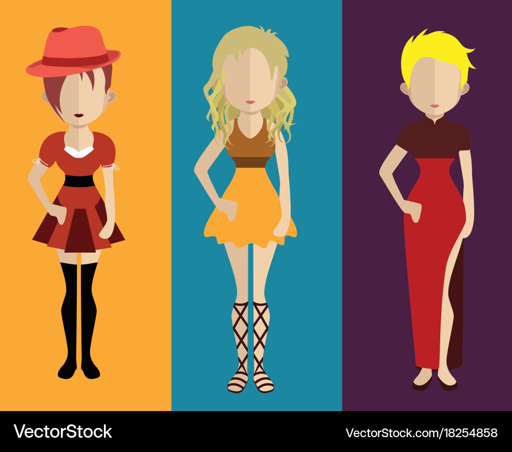 People avatar with full body and torso variations Vector Image