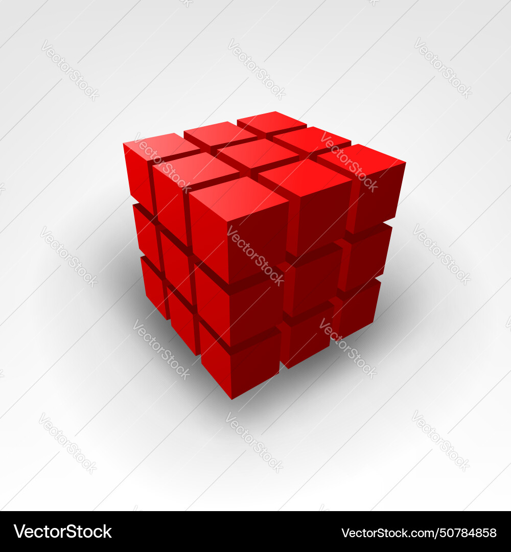 Red cube Royalty Free Vector Image - VectorStock