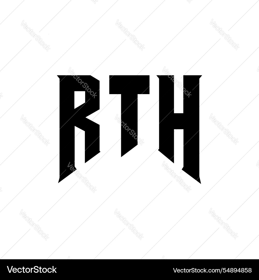 Rth letter logo design for technology company Vector Image