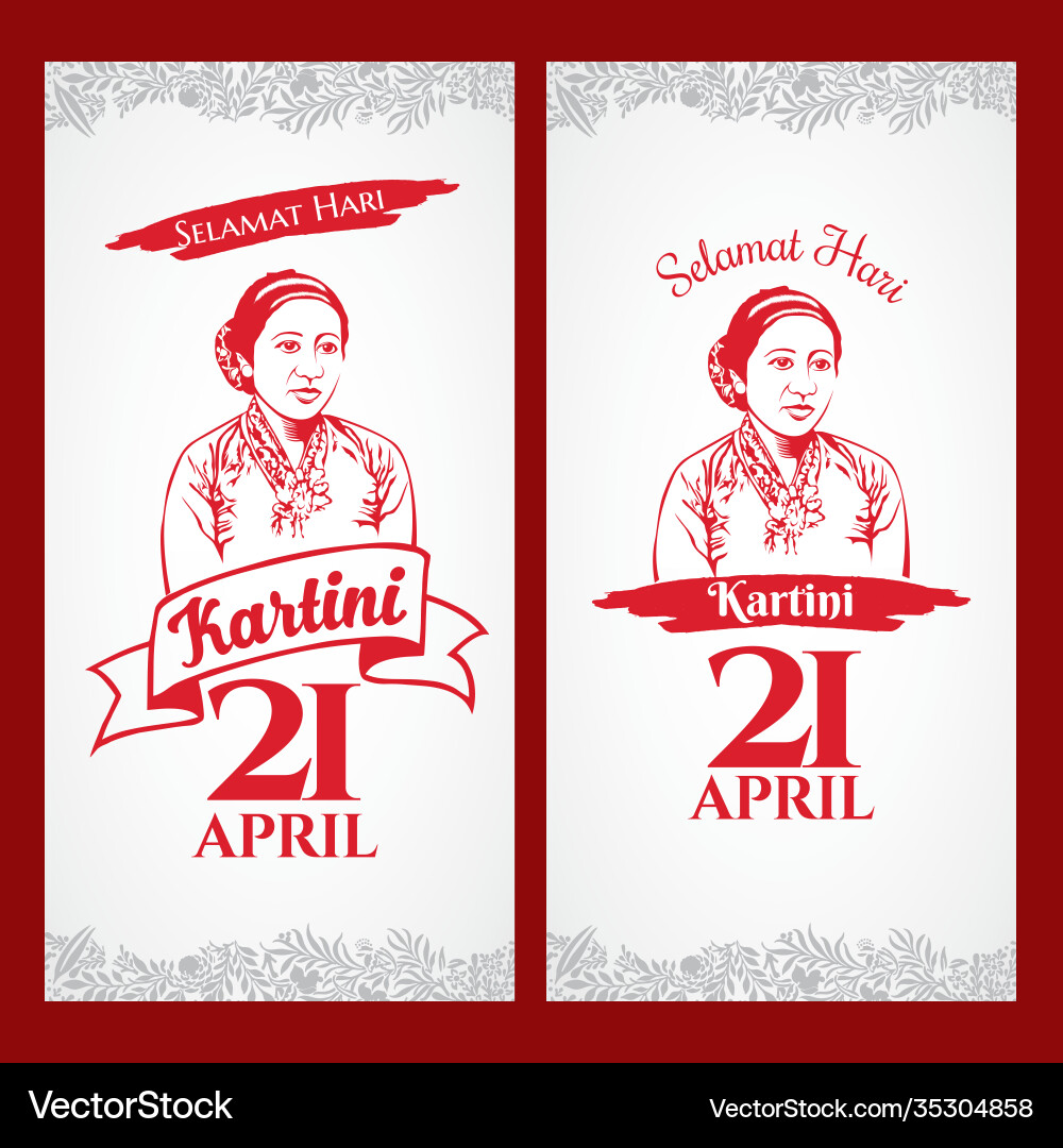 Selamat hari kartini translation happy Royalty Free Vector