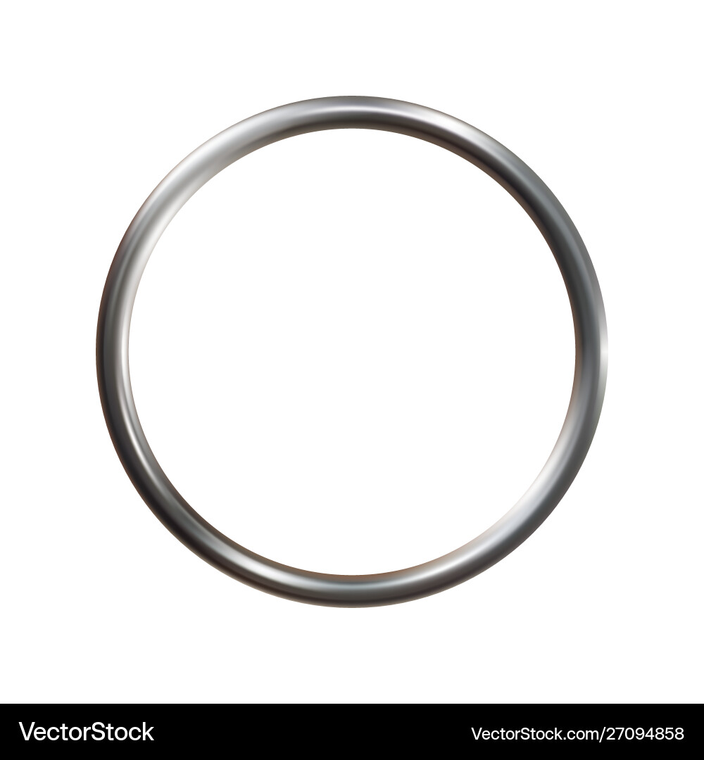 Silver metal ring isolated on white background Vector Image