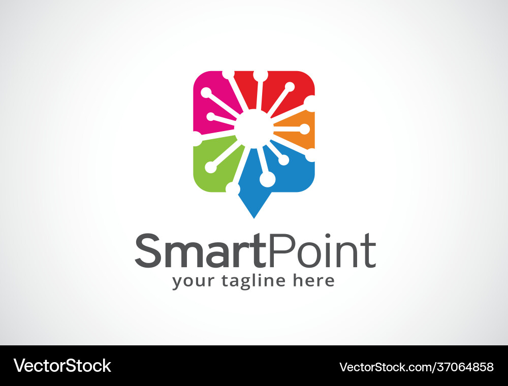 Smart Point Logo Vorlage Design Lizenzfreies Vektorbild