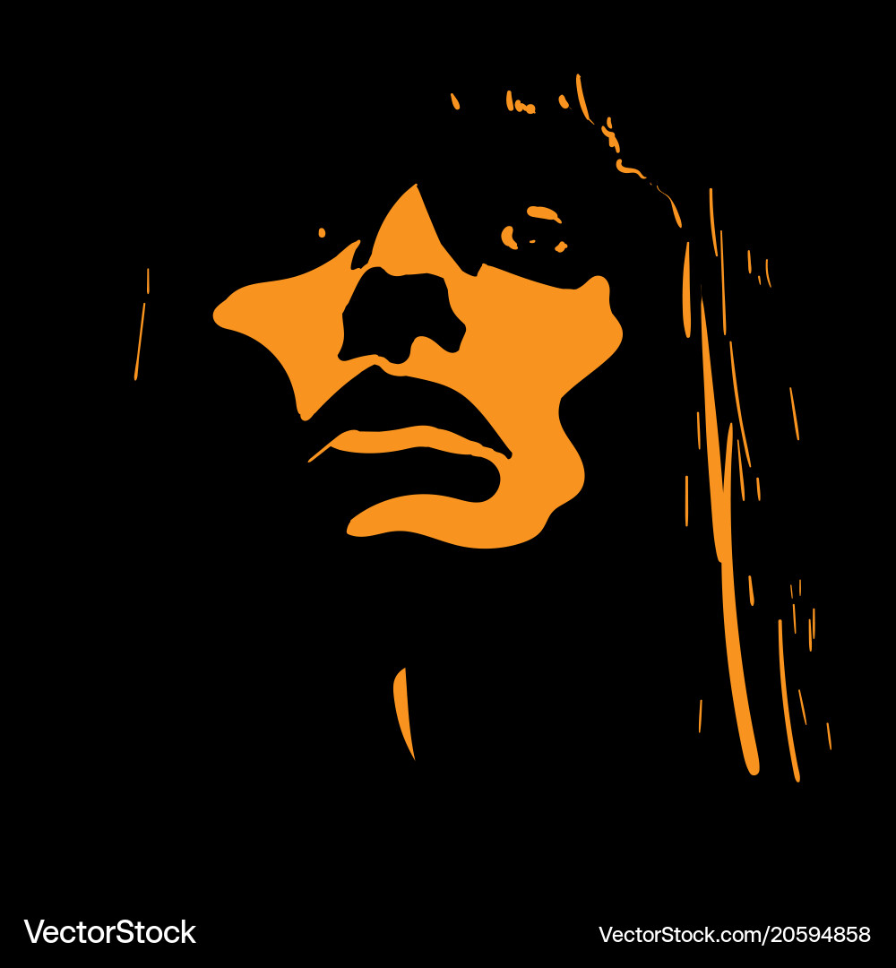 Woman face in contrast light Royalty Free Vector Image