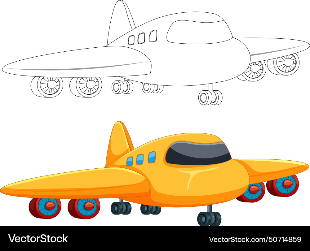 A stylized cartoon airplane Royalty Free Vector Image