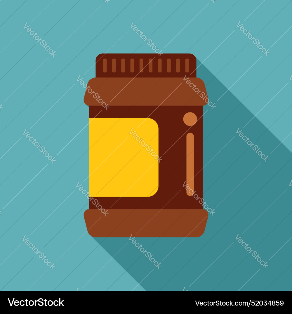Chocolate spread jar is standing on blue Vector Image