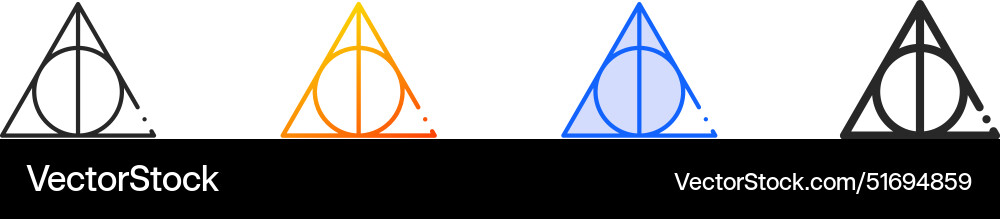 Deathly hallows iconthin linear gradient blue Vector Image