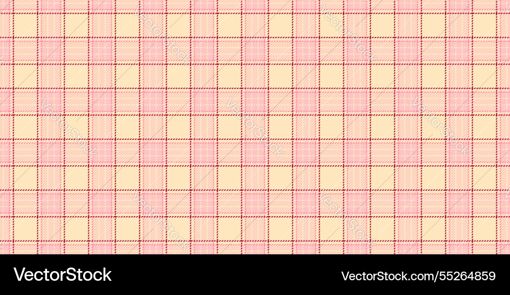 Delightful pastel pink and cream plaid pattern Vector Image