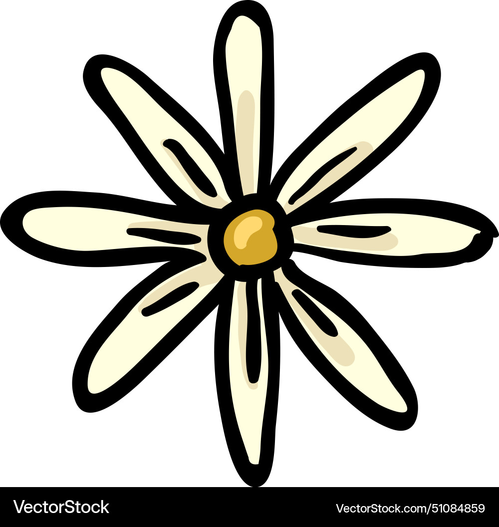 Flower - hand drawn doodle icon Royalty Free Vector Image