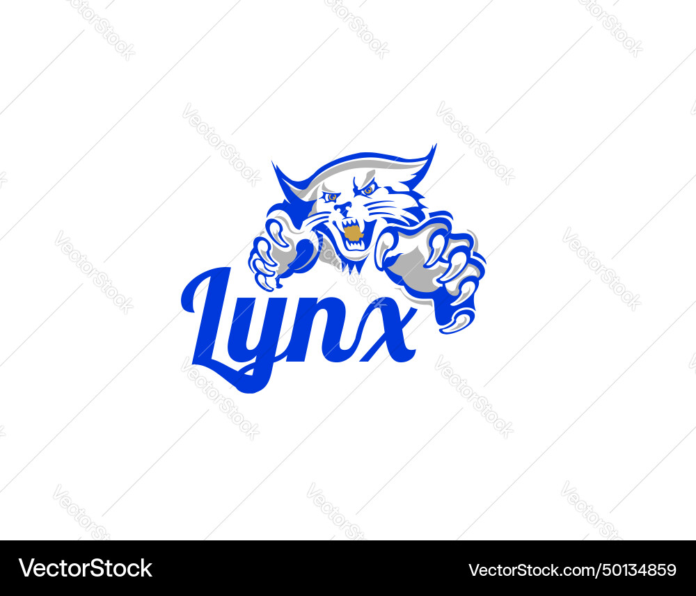 Lynx mascot sport team logo design template Vector Image