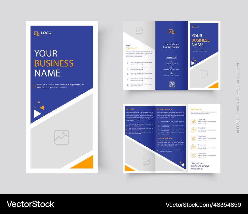 Modern Tri-Fold Brochure Template Royalty Free Vector Image