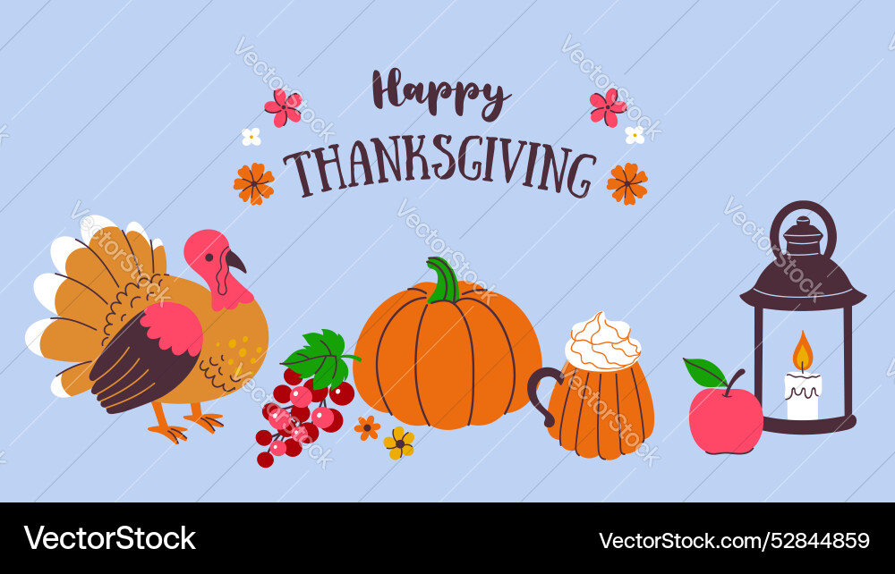 Thanksgiving day celebration poster or banner Vector Image