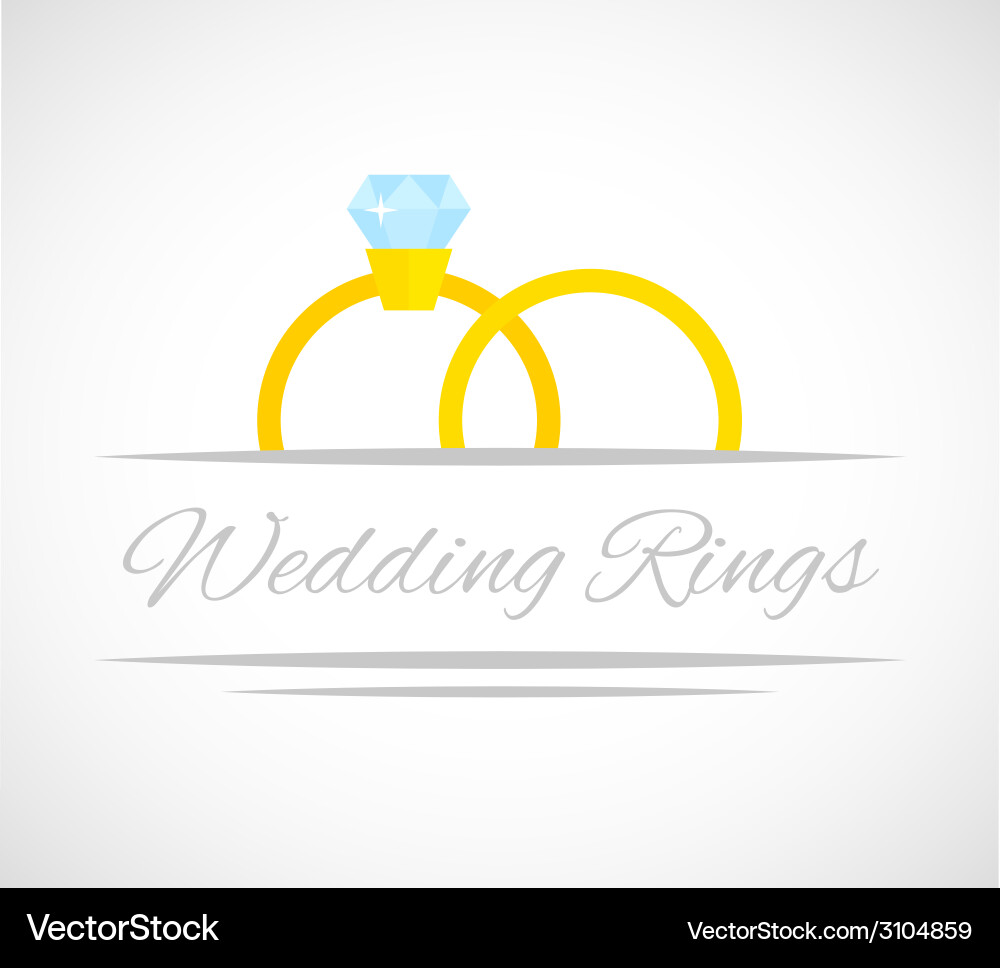 Wedding rings card Royalty Free Vector Image - VectorStock