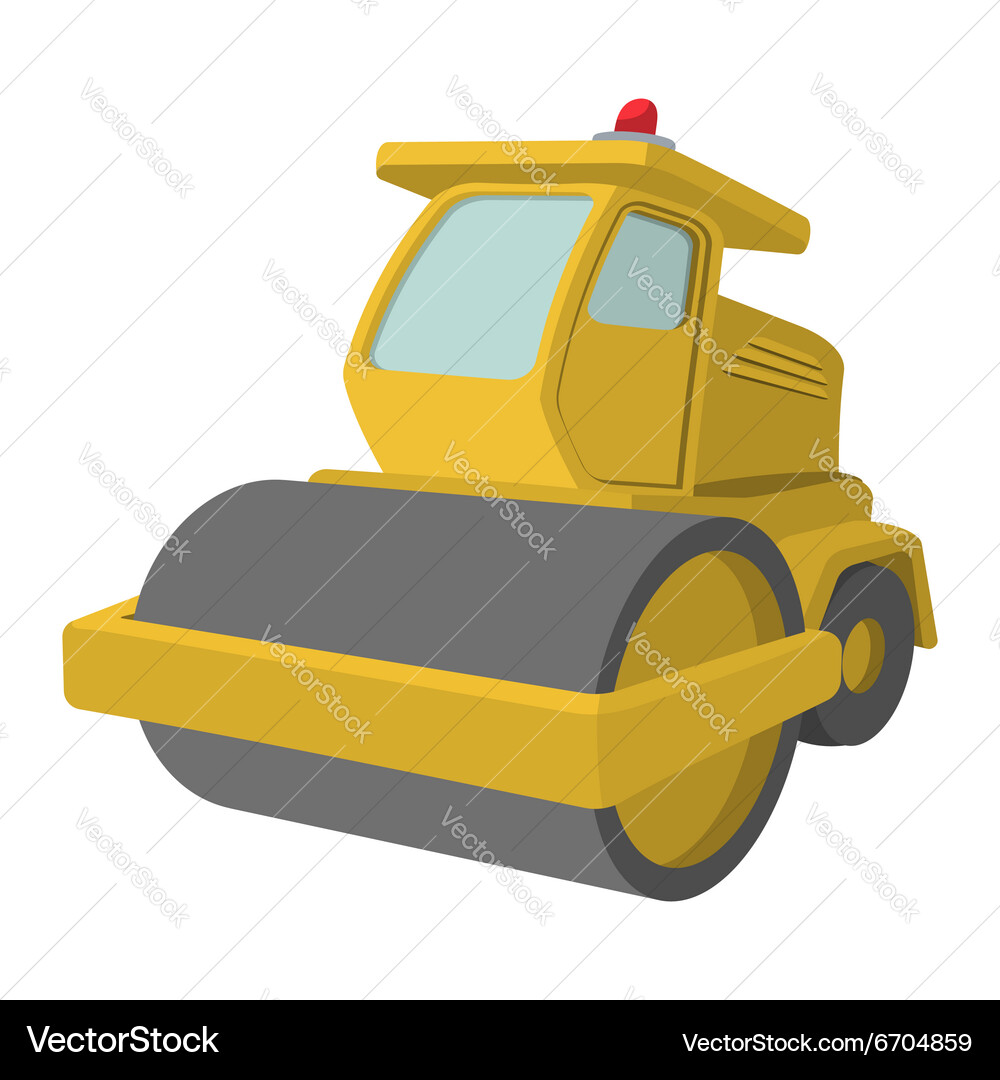 Yellow paver cartoon Royalty Free Vector Image