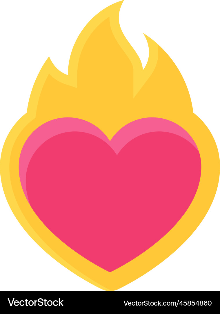 Burning heart icon love Royalty Free Vector Image