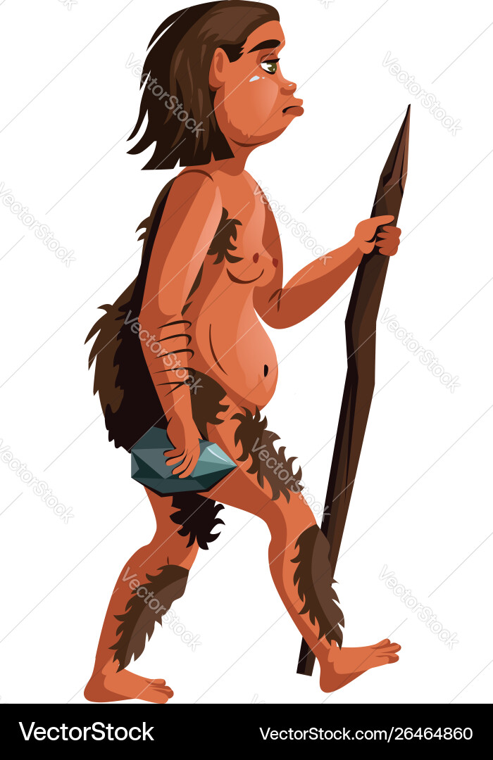 Caveman Evolution Cartoon Royalty Free Vector Image