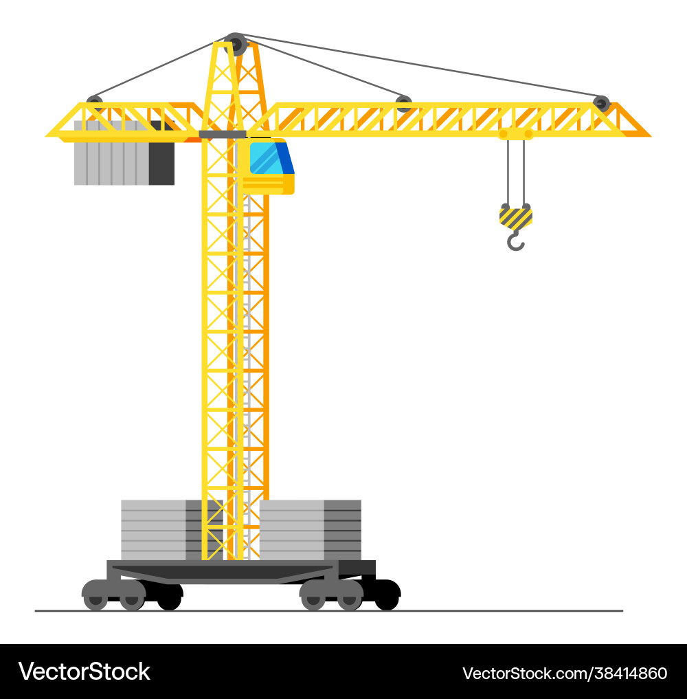 Construction tower crane isolated on white Vector Image
