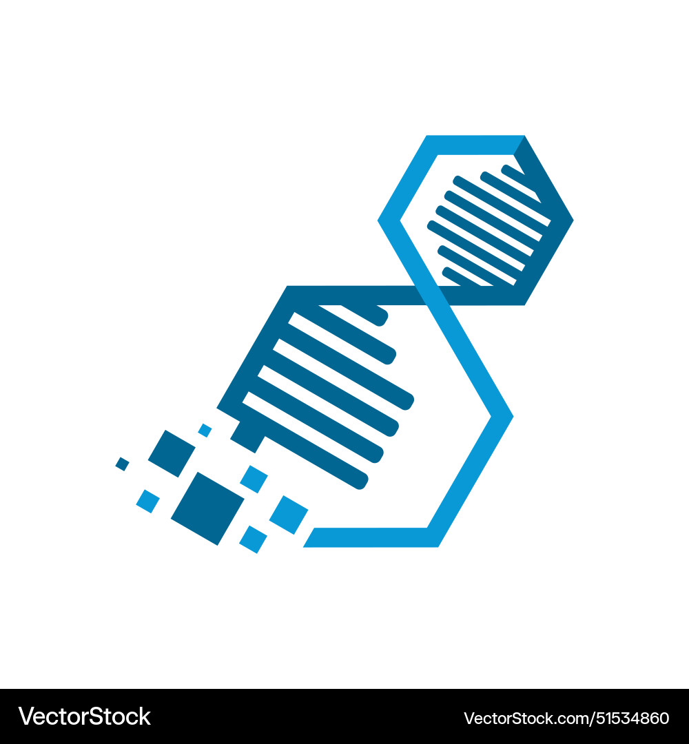 Custom helix strand dna logo icon isolated Vector Image