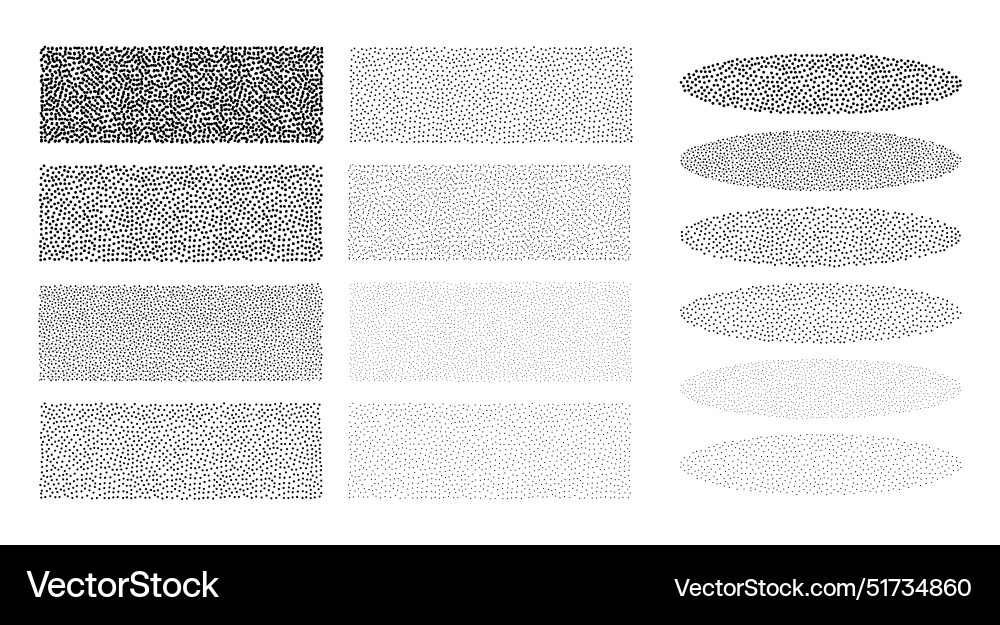 Dots texture brush set Royalty Free Vector Image