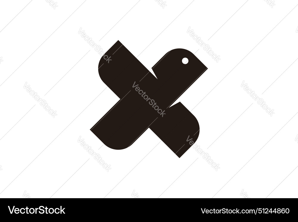Flying bird x logo Royalty Free Vector Image - VectorStock