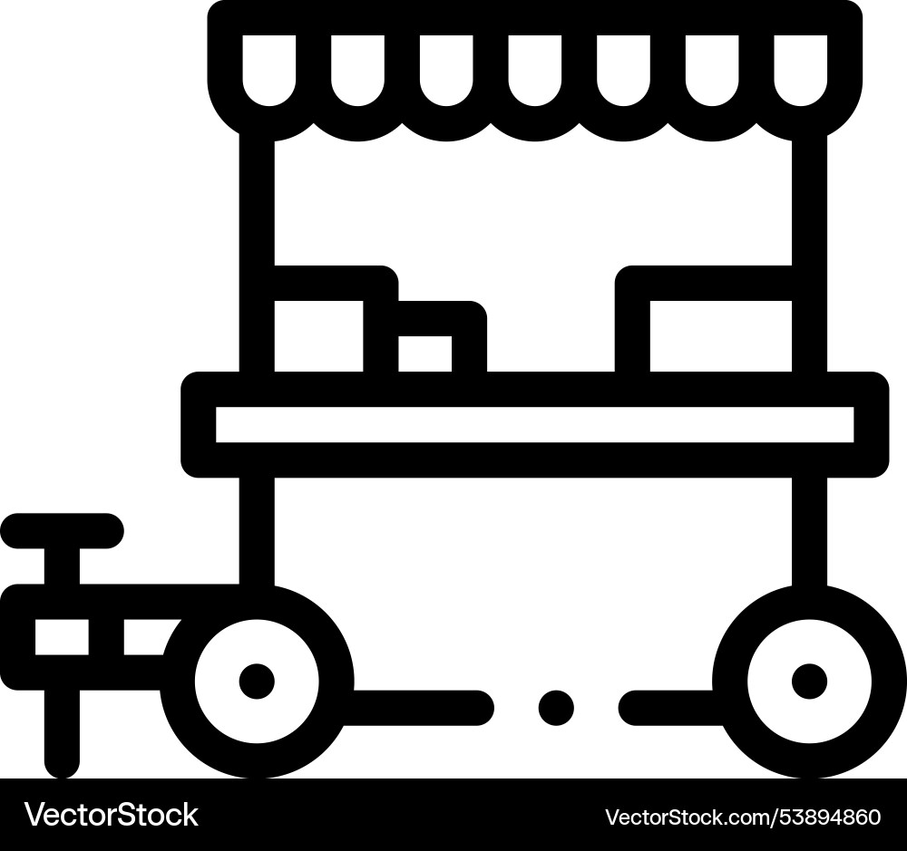 Food stall icon thin linear style design isolated Vector Image