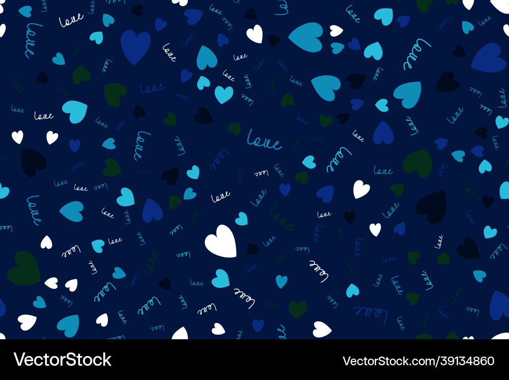 Heart Seamless Pattern - Love Background Vector Image