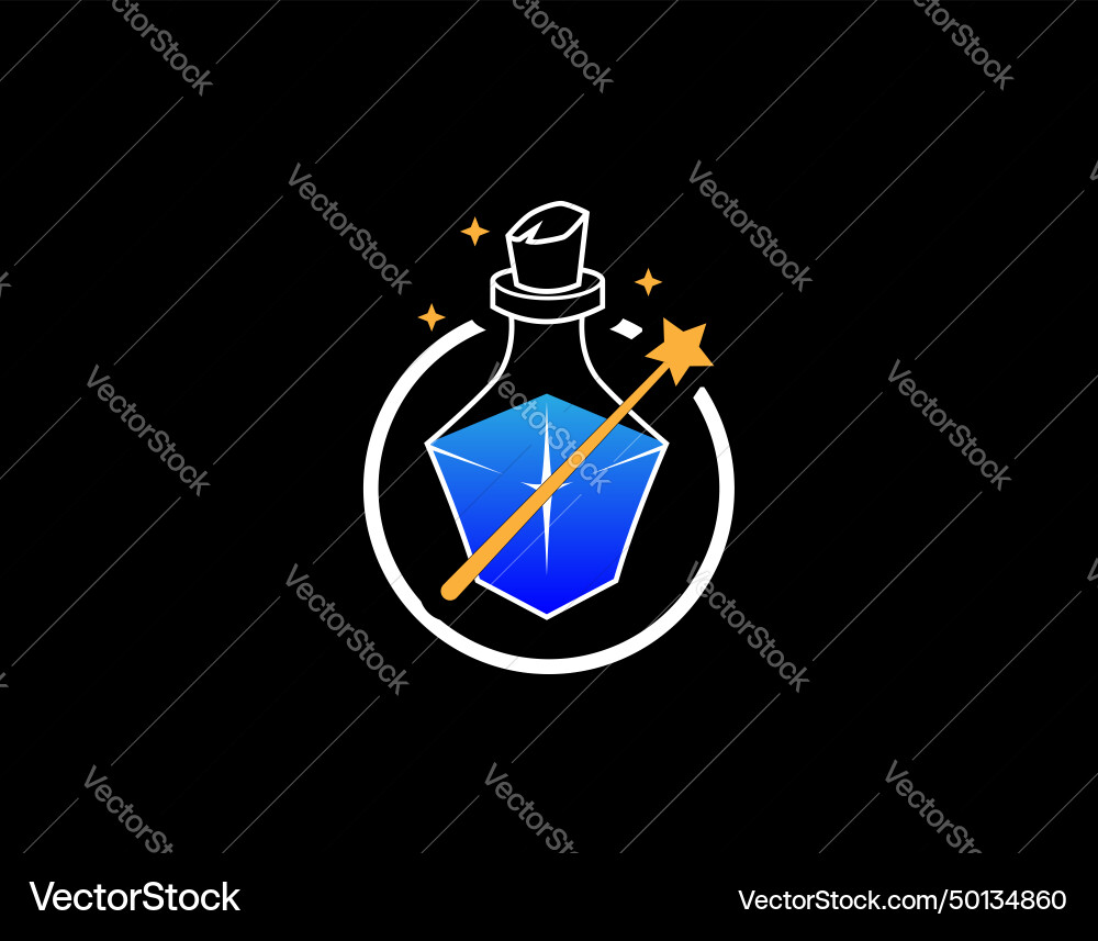 Magic potion symbol logo design template Vector Image