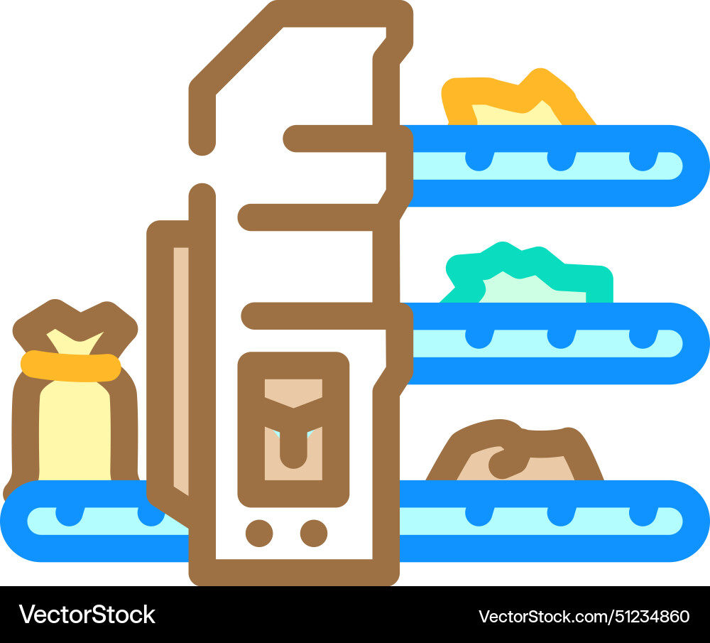 Material recovery facility mrf color icon Vector Image
