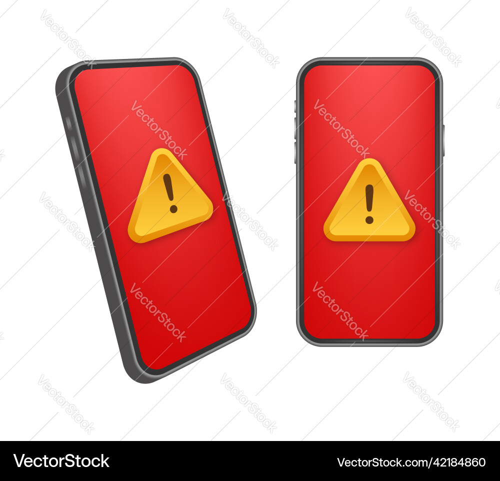 Mobile Alert Notification - Danger Royalty Free Vector Image