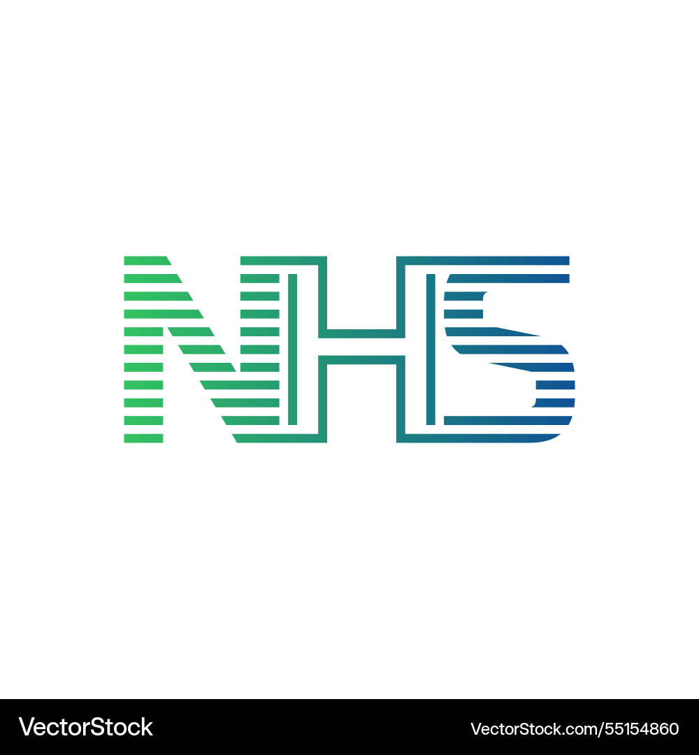 Modern nhs logo design letter minimalist Vector Image