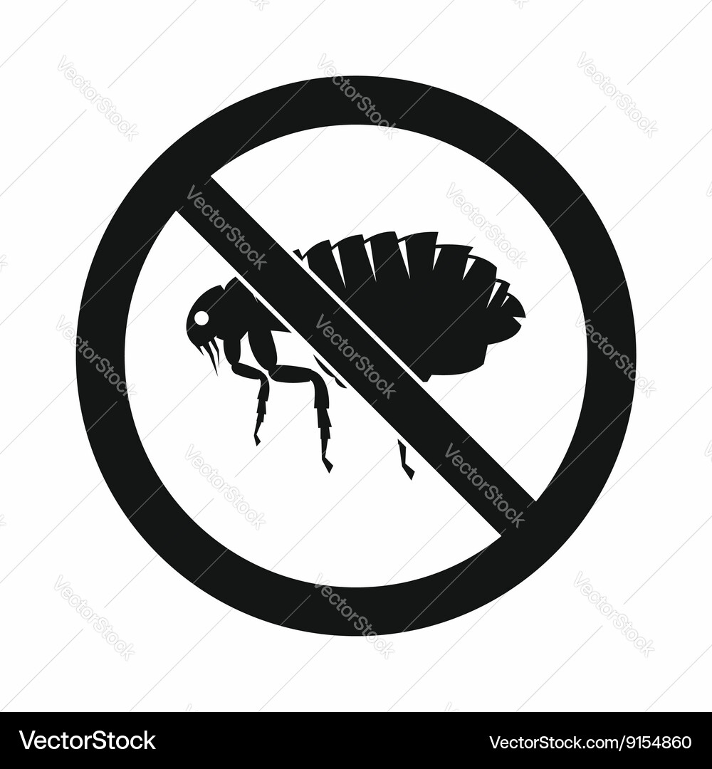 No flea sign icon simple style Royalty Free Vector Image
