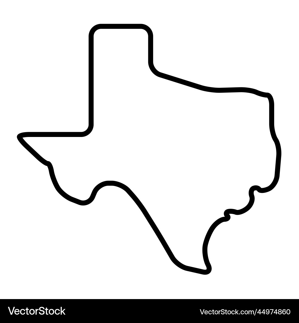 Texas State Outline Map Royalty Free Vector Image