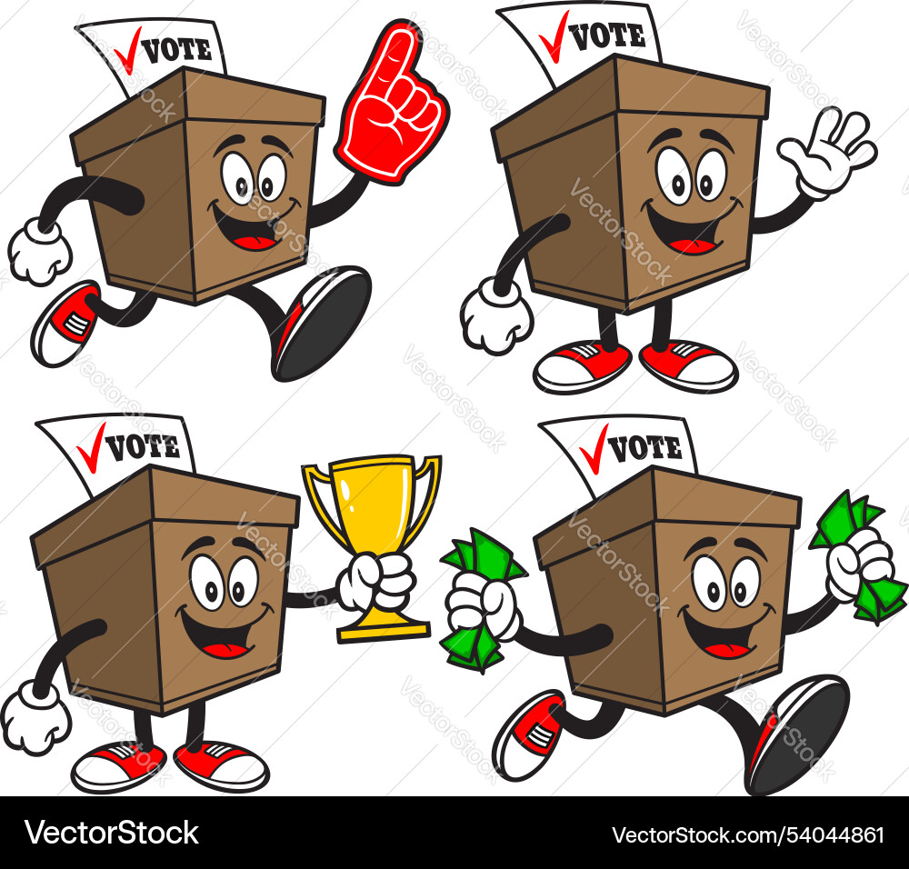 Ballot box character set 02 Royalty Free Vector Image