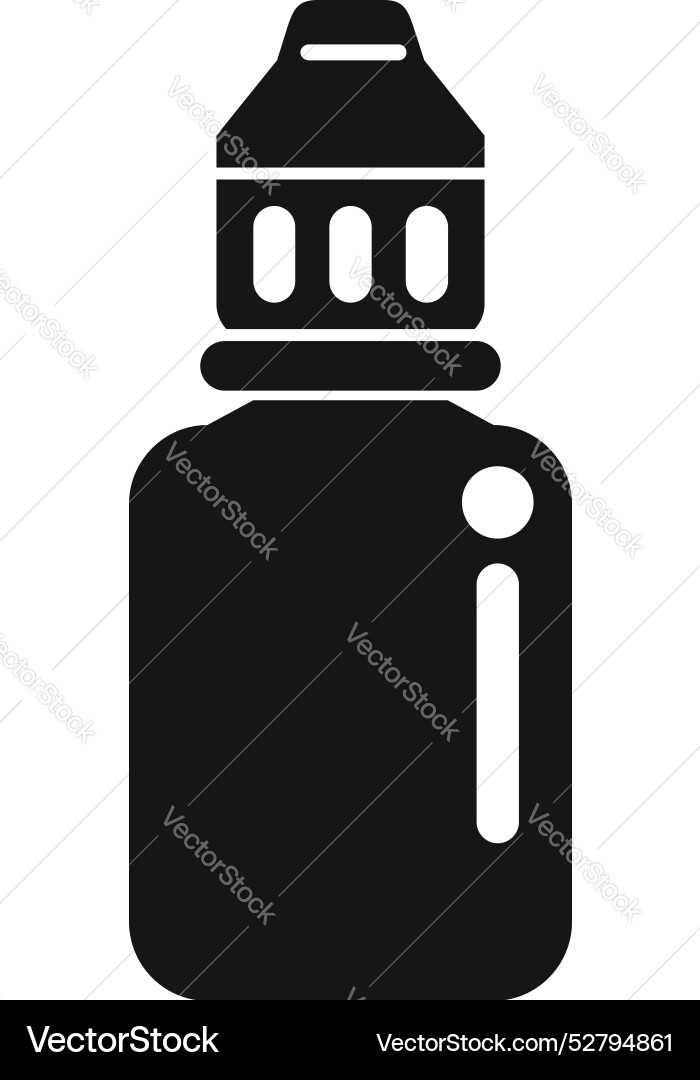 Black vape liquid bottle icon representing Vector Image