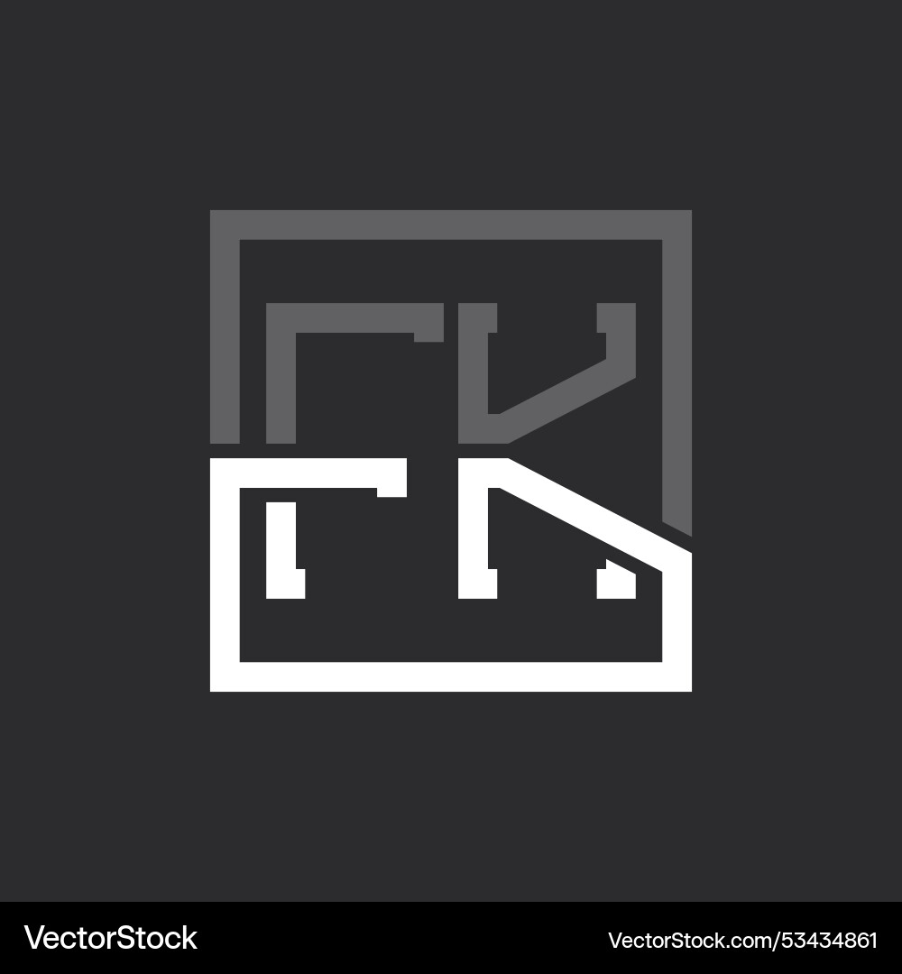 Creative modern minimalist fk letter logo design Vector Image