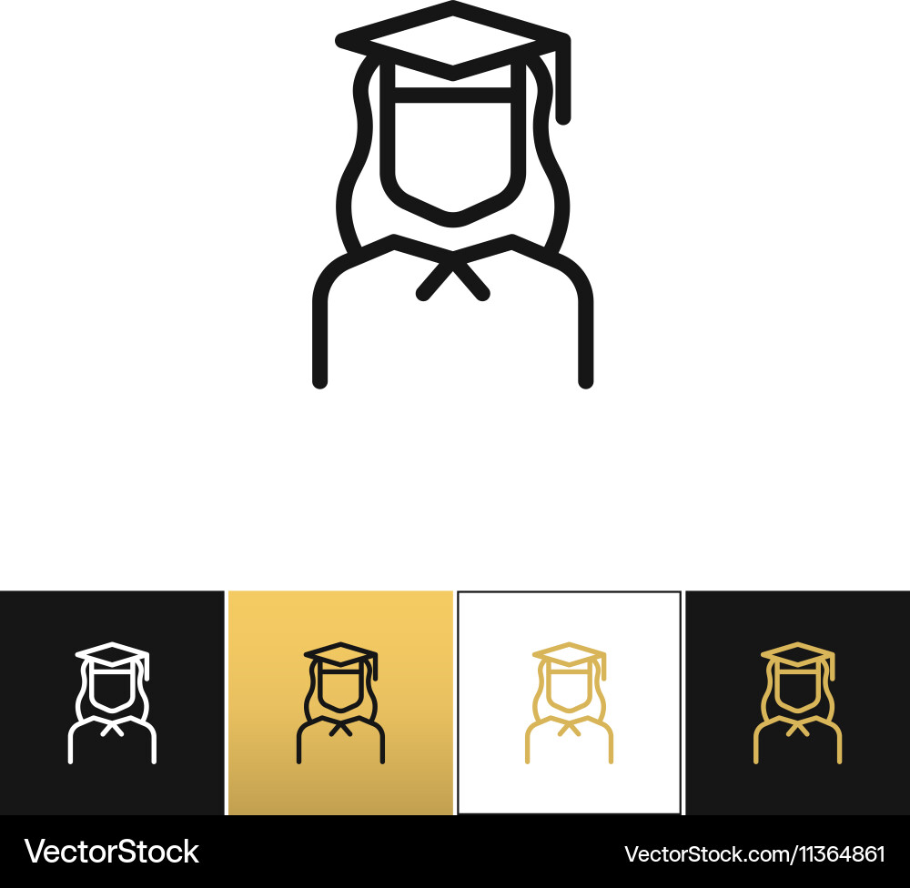 Graduation line icon Royalty Free Vector Image